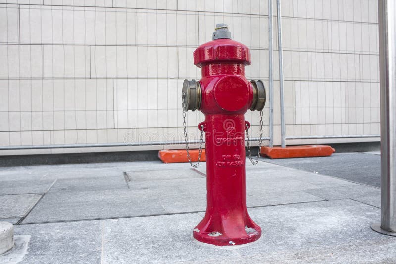 New Red Water Pump for Fire Fighting, Fire Hydrant in the City Stock ...