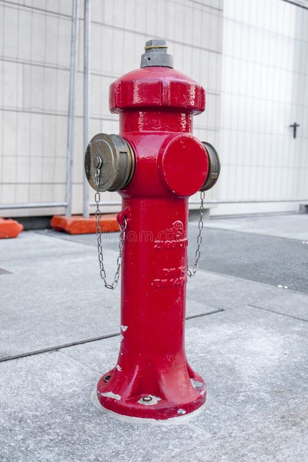 New Red Water Pump for Fire Fighting, Fire Hydrant in the City ...
