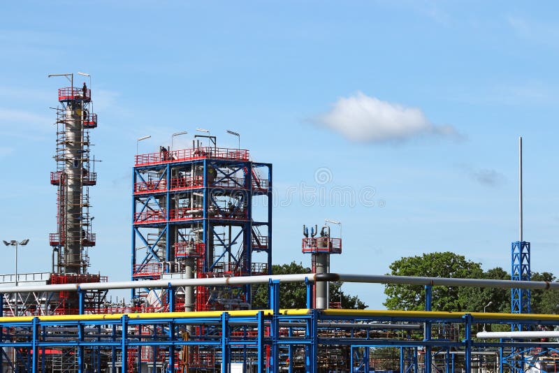 Oil Refinery Construction of an Oil Industrial Facility Stock Image ...