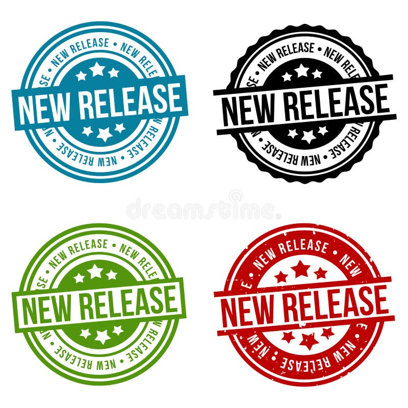 New Release Round Stamp Collection. Eps10 Vector Badge Stock ...