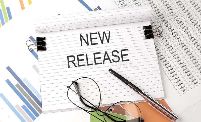 NEW RELEASE Text on Chart , Office Supplies, Business Concept Stock ...