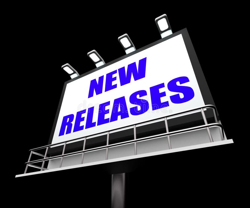 New Releases Sign Indicates Now Available or Stock Illustration ...