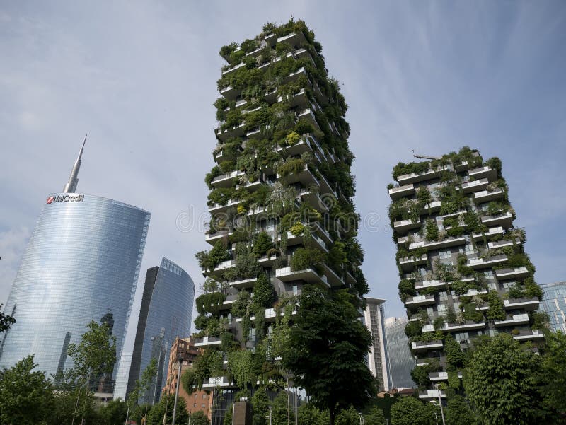 New Residential Building in Milan- Vertical Forest Editorial Stock ...