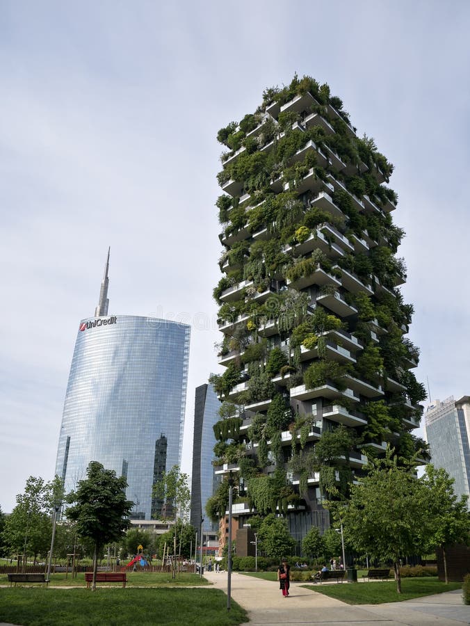 New Residential Building in Milan- Vertical Forest Editorial Image ...