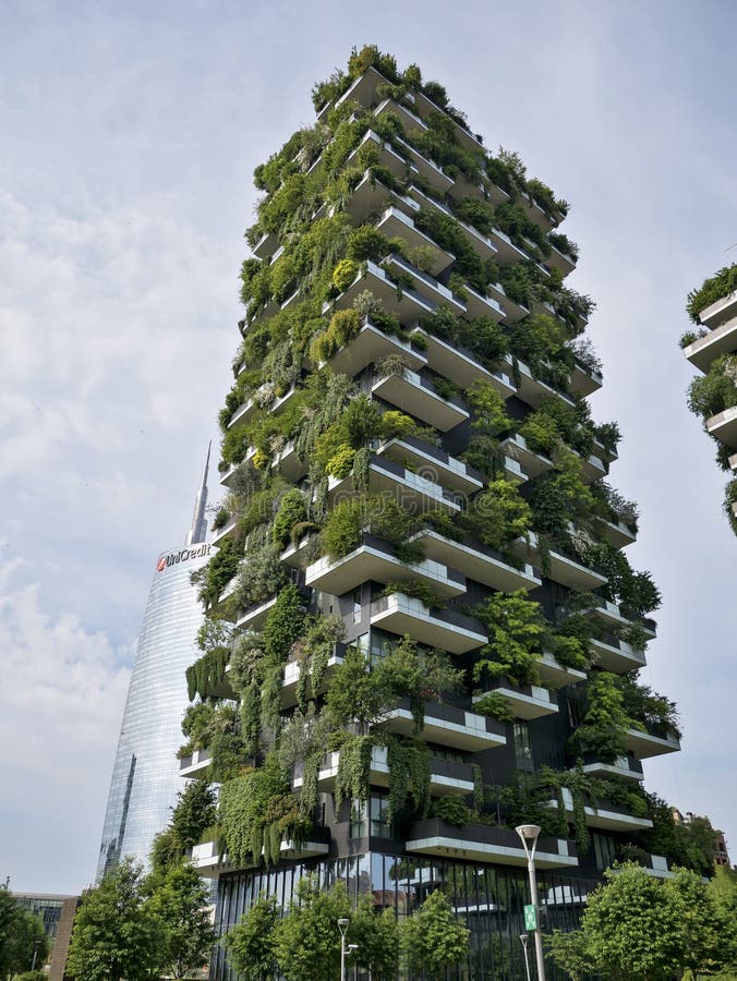New Residential Building in Milan- Vertical Forest Editorial Image ...