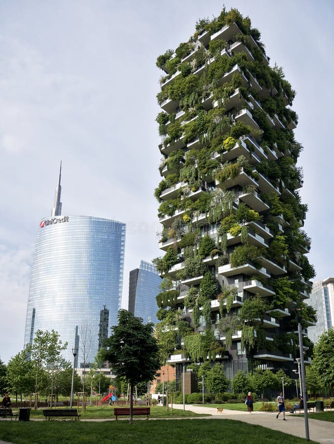 New Residential Building in Milan- Vertical Forest Editorial Photo ...