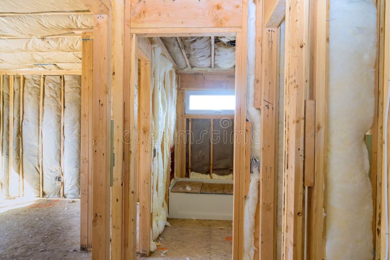 A New Residential Building S Insulation Wall is in Process of Being ...