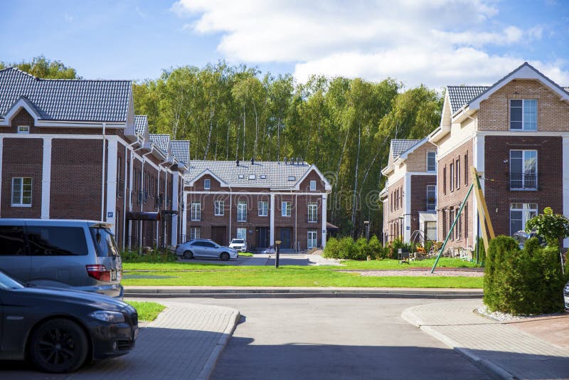 Residential Complex Modern Town Houses Stock Image - Image of facade ...