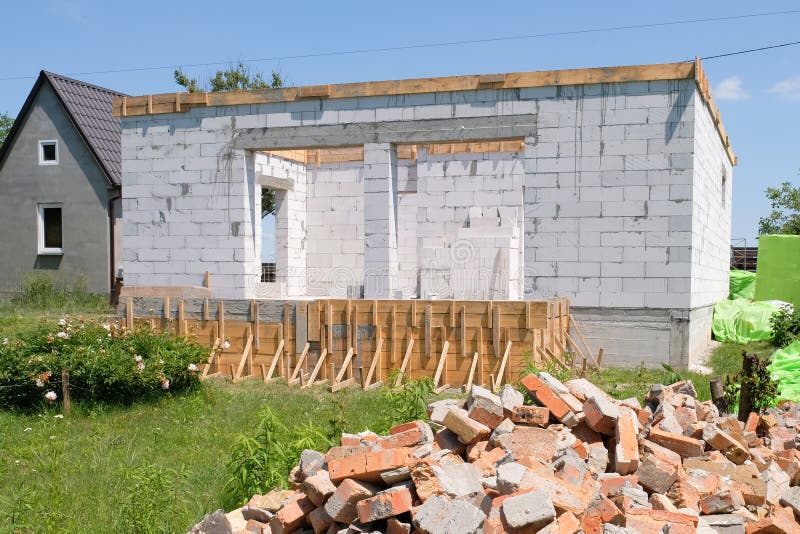 New Residential Construction of a Code House. Stock Photo - Image of ...