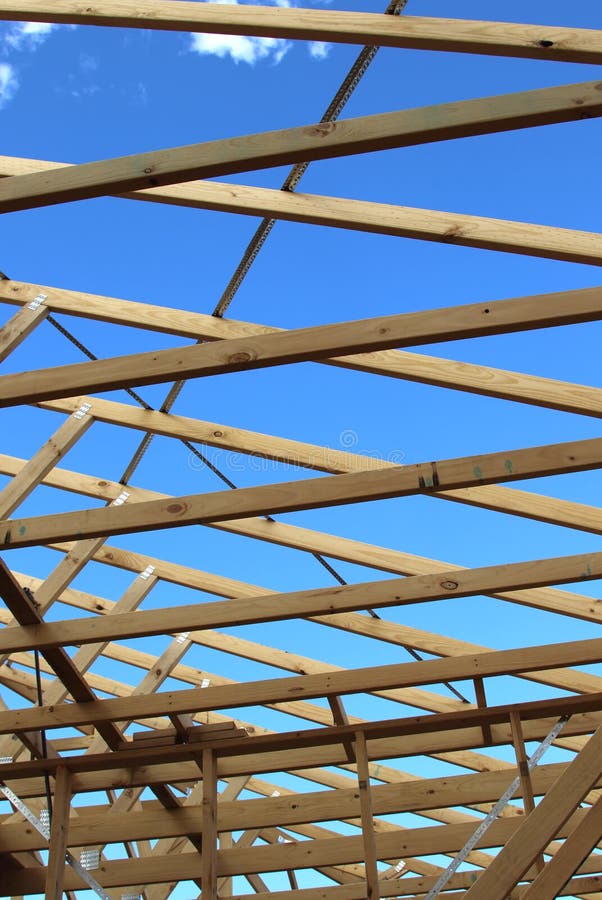 New Residential Construction Home Framing Stock Photo - Image of ...