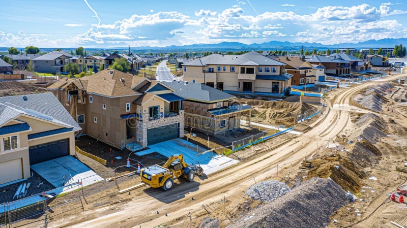New Residential Development Under Construction with Modern Homes Stock ...