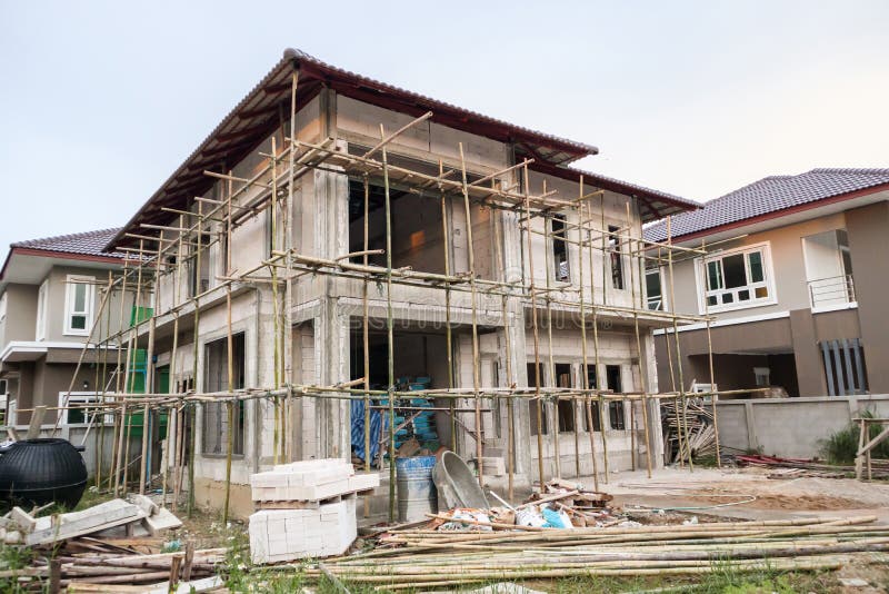 New Residential House Contemporary Style Building in Progress at ...
