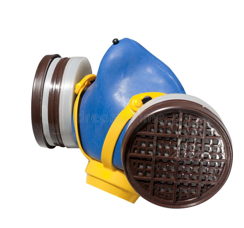 Closeup of blue gas mask. stock image. Image of respirator - 35690941