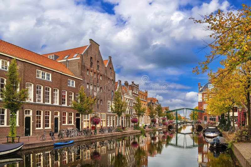 New Rhine River in Leiden, Netherlands Editorial Stock Image - Image of ...
