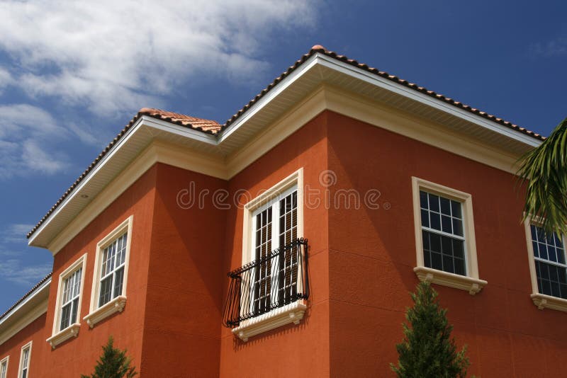 New rich red building stock photo. Image of white, black - 2066864