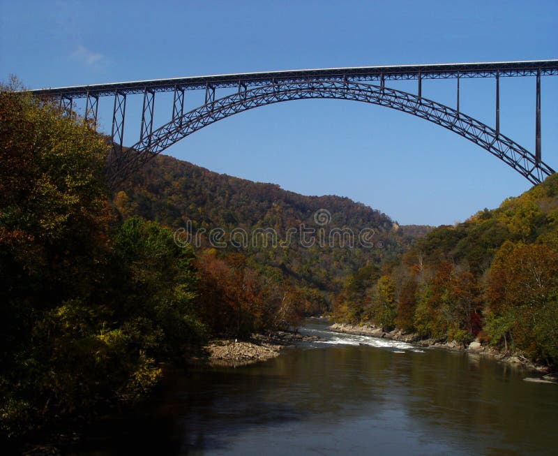 New River Gorge Bridge, WV on Fall Day Stock Image - Image of ...