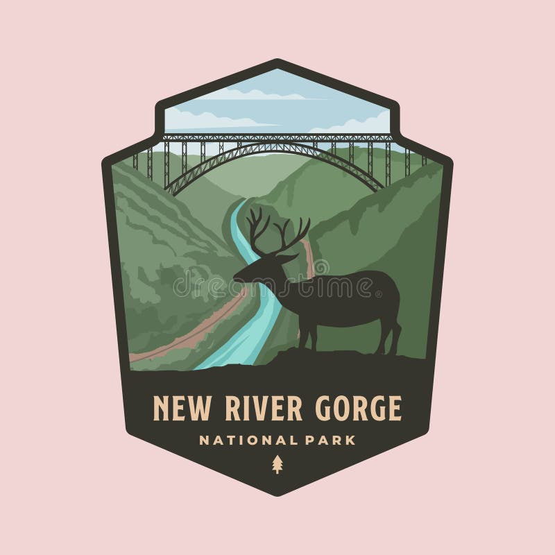 New River Gorge National Park Logo Patch Illustration Design, River and ...