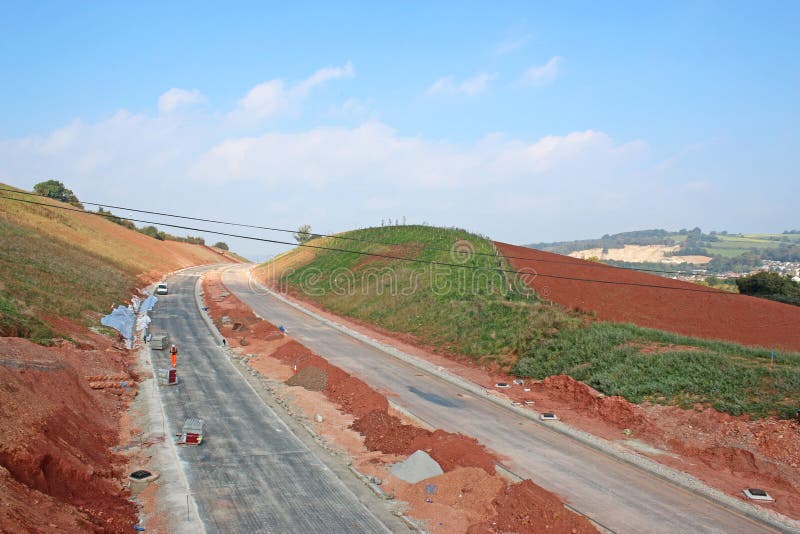 New Road Bypass Under Construction Stock Image - Image of green ...