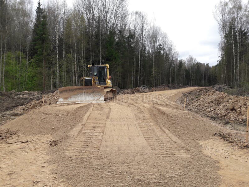 New road construct editorial stock photo. Image of bulldozer - 316424728