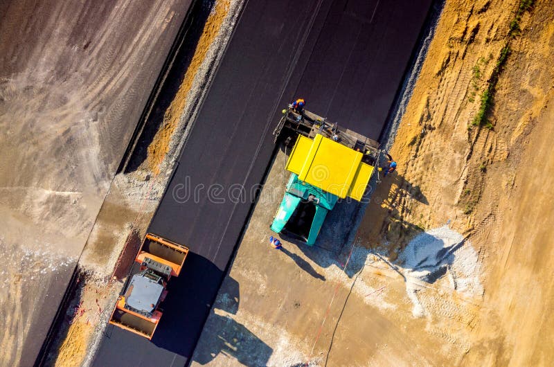 New road construction stock photo. Image of activity - 62988428