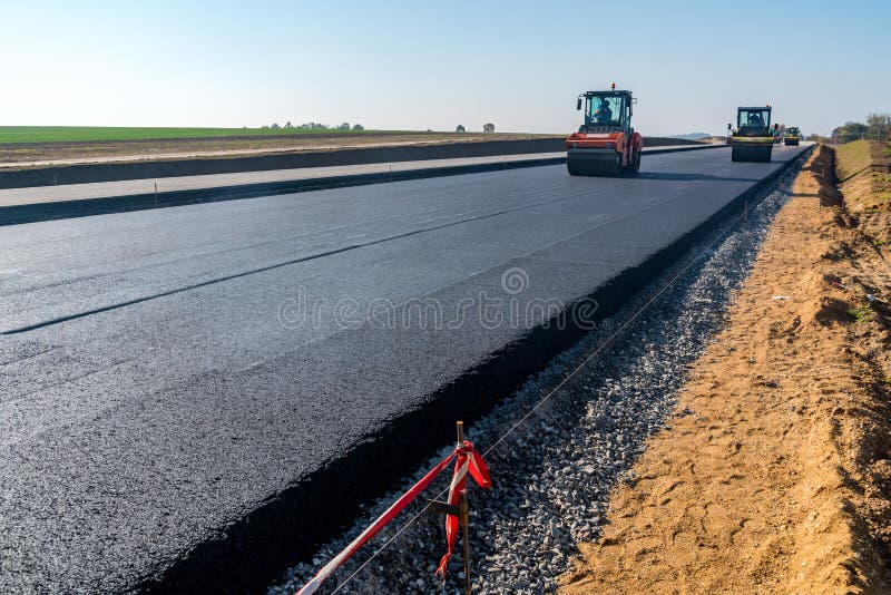 New road construction stock image. Image of paving, roadworks - 62018651