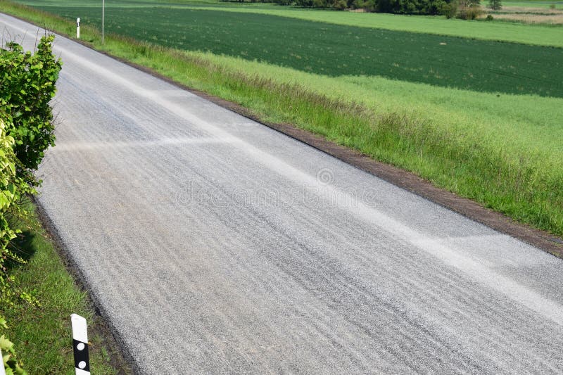 New Road without the Final Layer Stock Photo - Image of green, lawn ...