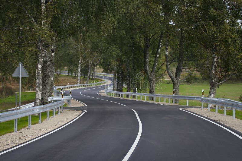 New Road Highway in Mid Construction of New Route Stock Image - Image ...
