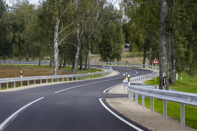 New Road Highway in Mid Construction of New Route Stock Image - Image ...