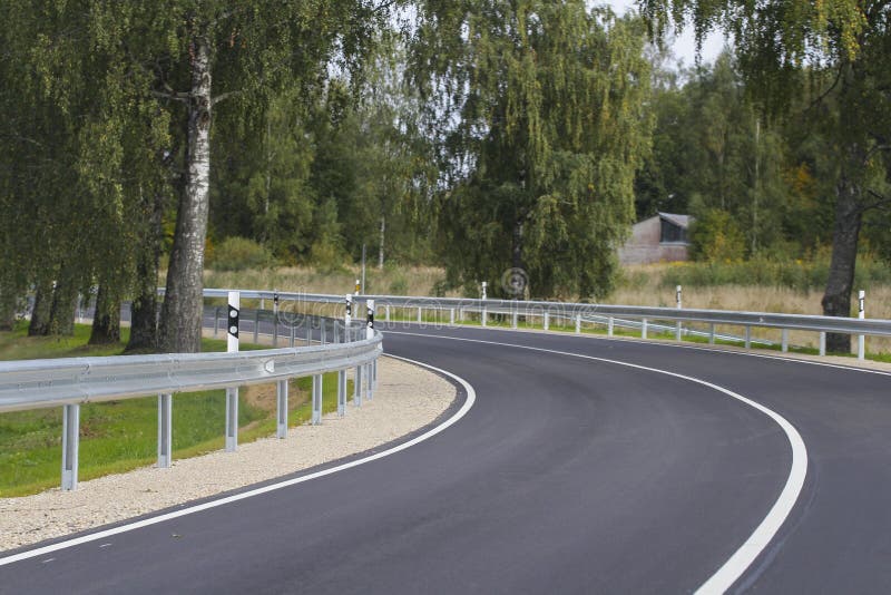 New Road Highway in Mid Construction of New Route Stock Image - Image ...