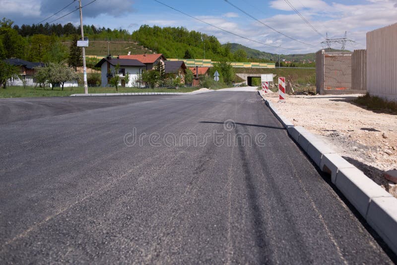 New Road, Surface a New Asphalt Road Way Stock Photo - Image of notice ...