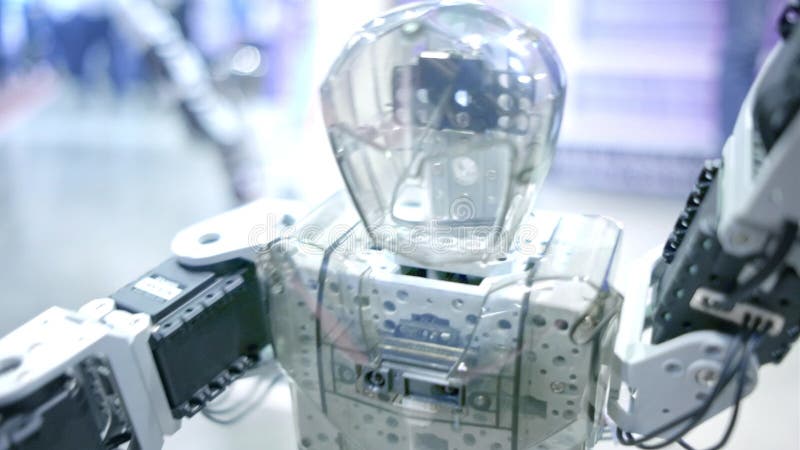 New Robot Android Dancing on the Show. Shows Human Movements Stock ...