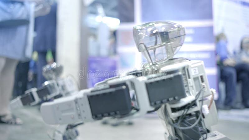 New Robot Android Dancing on the Show. Shows Human Movements Stock ...