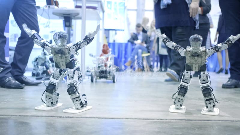 New Robot Android Dancing on the Show. Shows Human Movements Stock ...