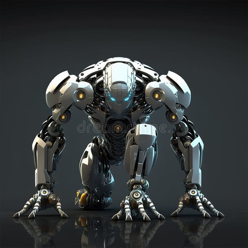 New Robotic Era Tech Artificial World 3d Illustration Stock ...