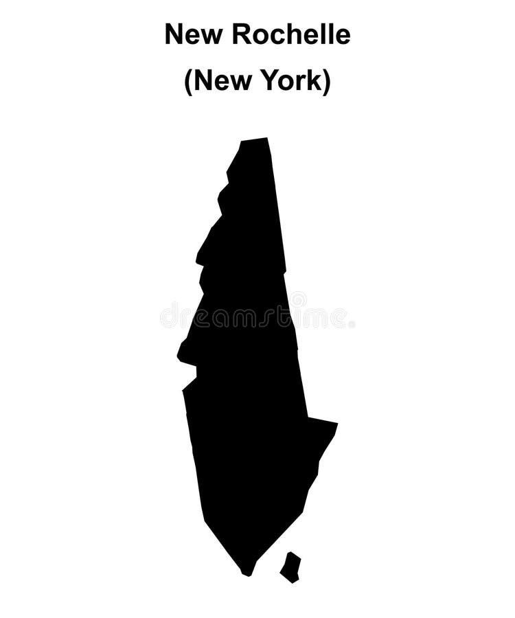New Rochelle outline map stock vector. Illustration of design - 357489880