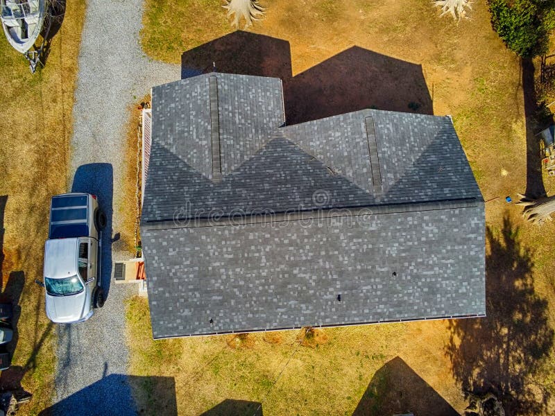 New Roof Shingles on a Dwelling Stock Photo - Image of dome, flat ...