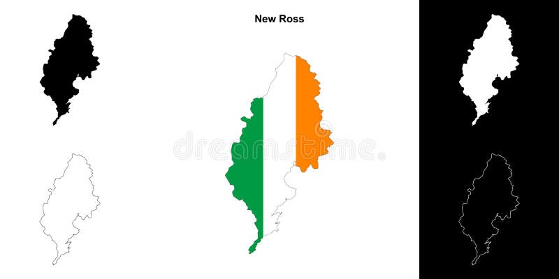 New Ross outline map stock vector. Illustration of region - 379308193