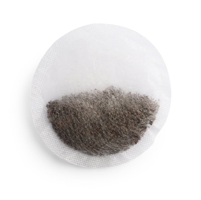 New Round Tea Bag Isolated on White, Top View Stock Image - Image of ...