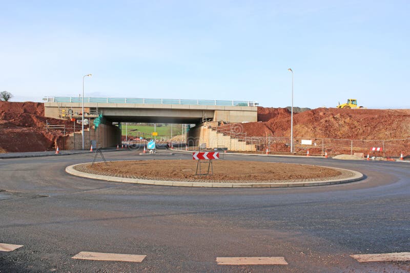 Roundabout Under Construction Stock Image - Image of works, devon ...
