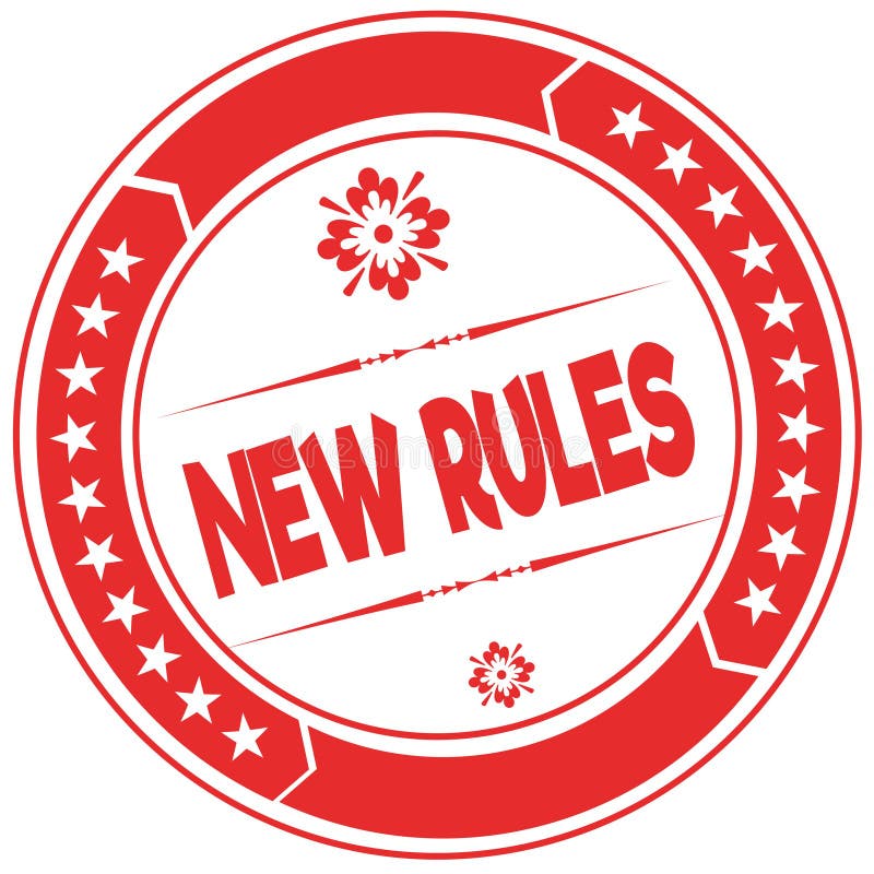 Old NEW RULES red seal. stock illustration. Illustration of words ...