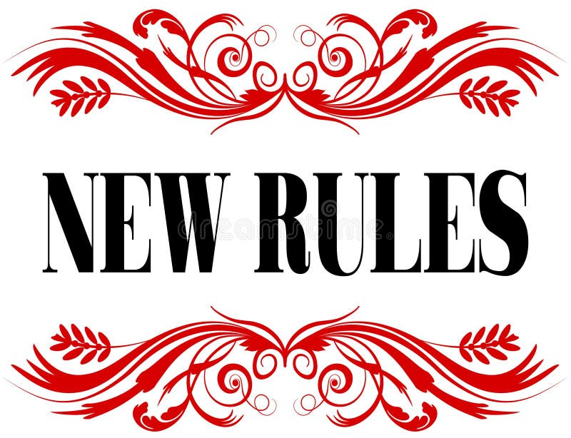 NEW RULES Red Floral Text Frame. Stock Illustration - Illustration of ...