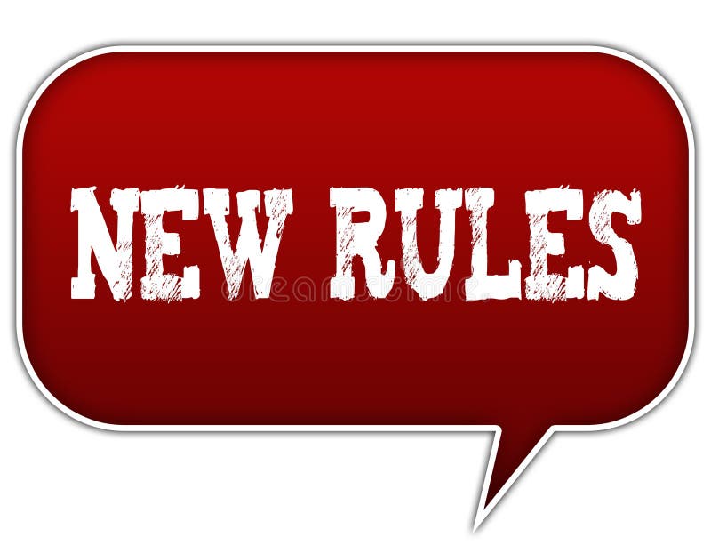 NEW RULES on Red Speech Bubble Balloon. Stock Illustration ...
