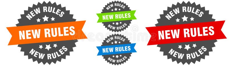New Rules Sign. Round Ribbon Label Set. Seal Stock Vector ...