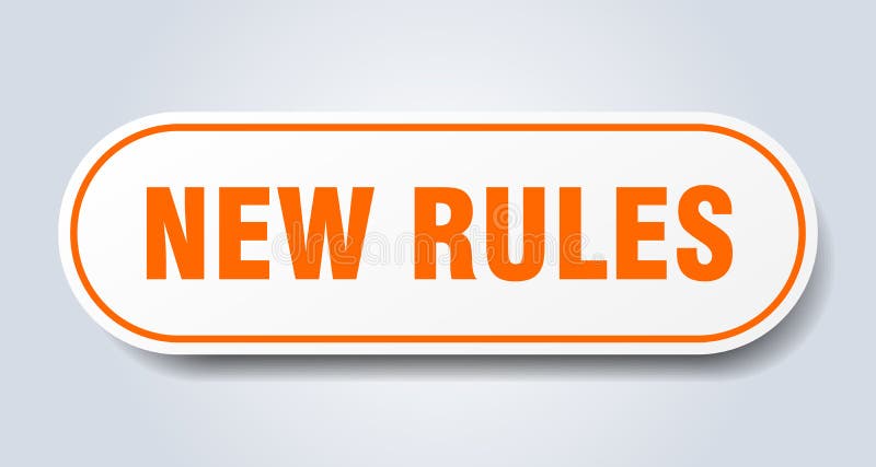 New Rules Sign. Rounded Isolated Button. White Sticker Stock Vector ...