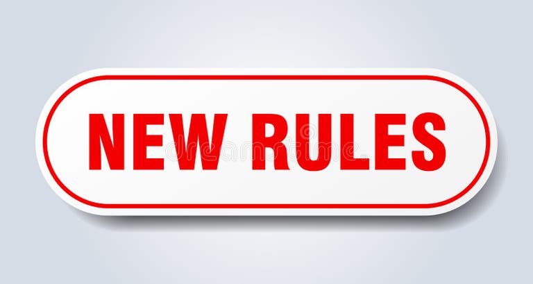 New Rules Sign. Rounded Isolated Button. White Sticker Stock Vector ...