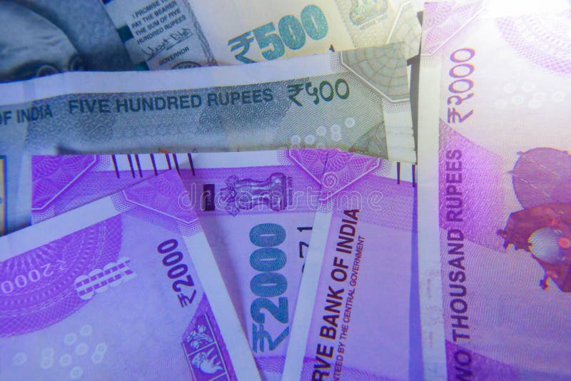 New 2000 and 500 Rupee Currency Note Stock Image - Image of currency ...