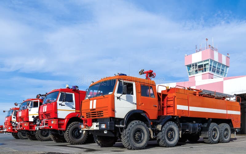 New Russian Fire Trucks are Ready To Fight with Fire. Stock Image ...