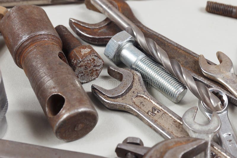 New and Rusty Metal Tool for Mechanical Works Closeup Stock Photo ...
