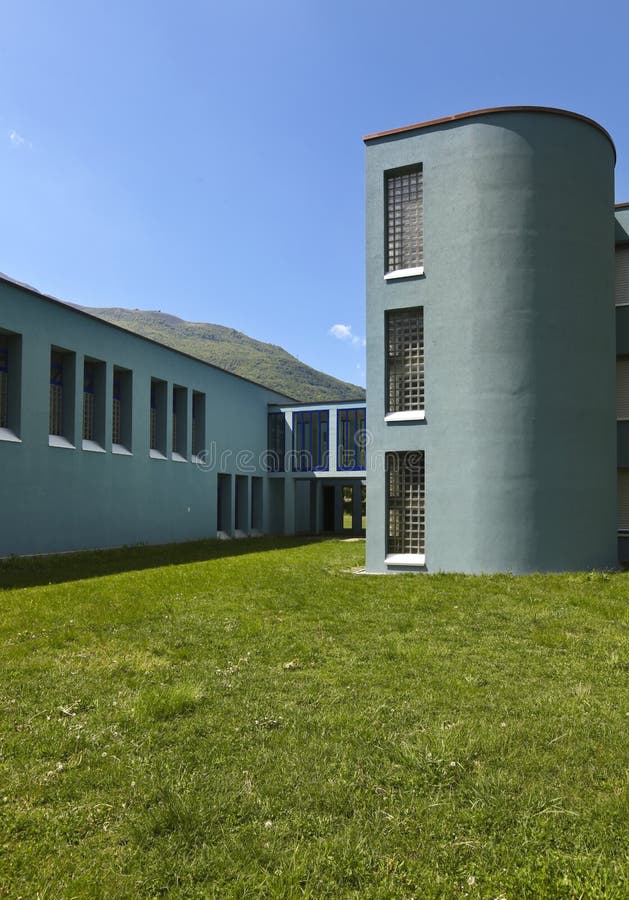 New School from the Outside Stock Image - Image of contemporary, nature ...