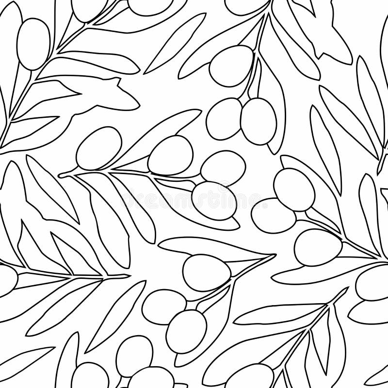 Olive Pattern stock vector. Illustration of exotic, cartoon - 264891367